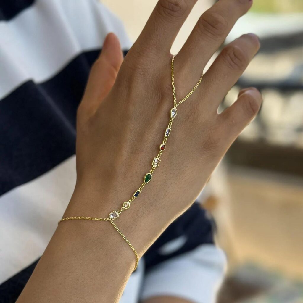 Multi Stone Aliban Hand Chain – Scarlet Box